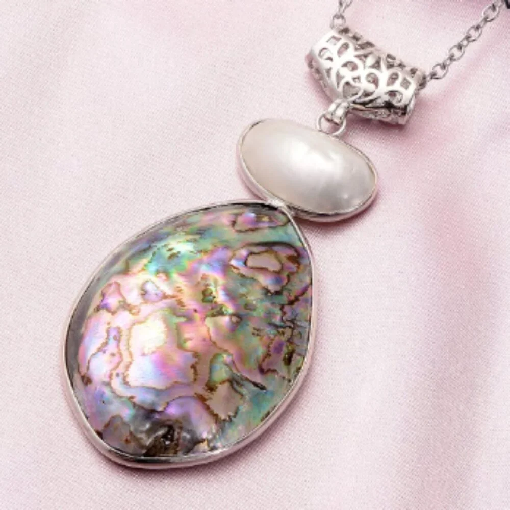 Jewelry | Abalone Shell And White Shell Pendant Necklace | Poshmark